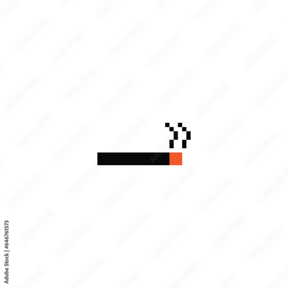 pixel cigarette icon. Vector pixel art smoke 8 bit game logo for ...