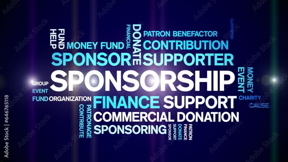 Sponsorship animated tag word cloud;text design animation kinetic ...