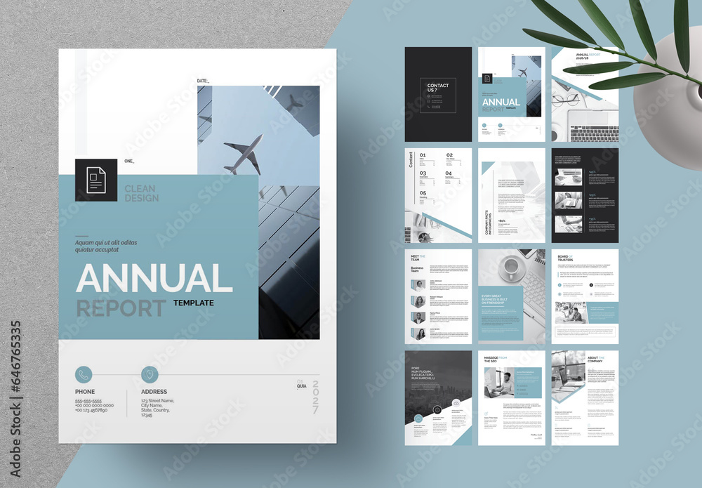 Annual Report Layout Stock Template Adobe Stock