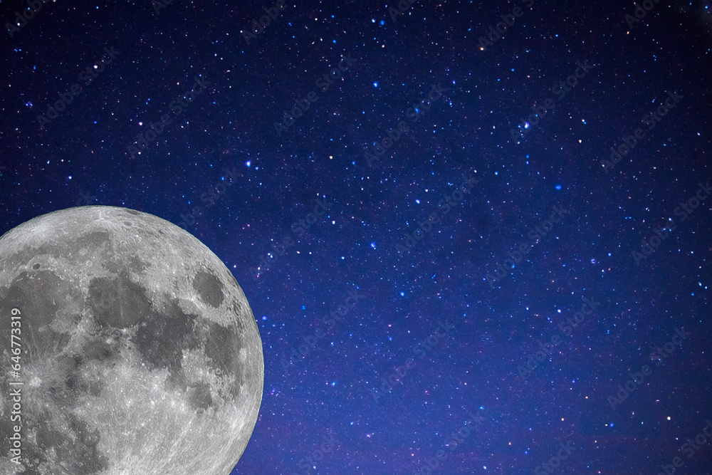 Wolf Moon. Super full moon with dark background. Madrid, Spain, Europe ...