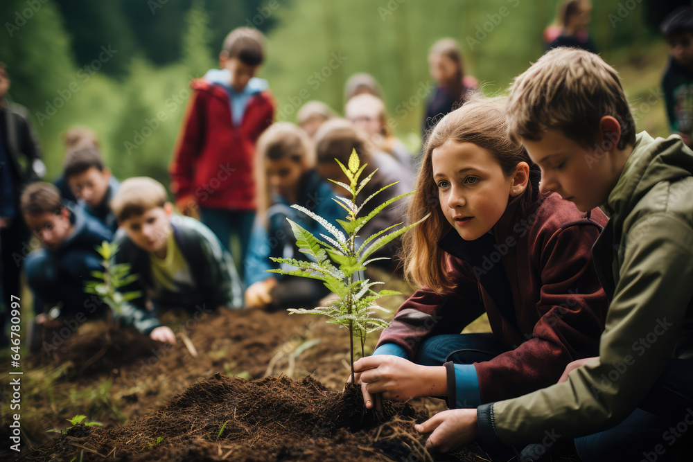 Young people join together to plant trees to protect the environment ...