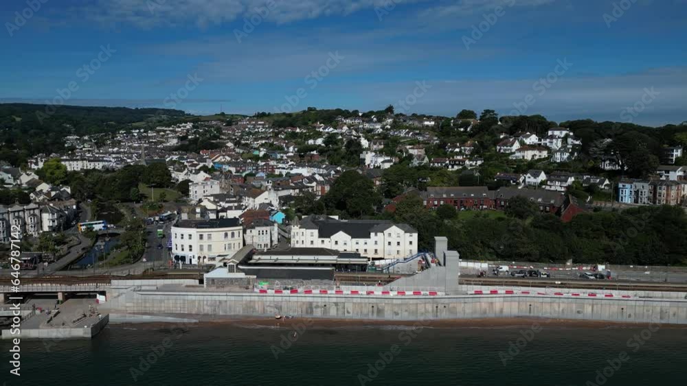 Dawlish, South Devon, England: DRONE VIEWS: Sea defence wall; Dawlish ...