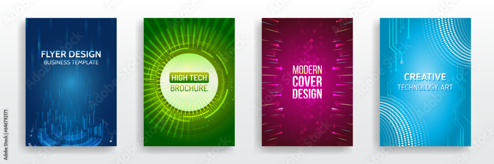 Futuristic design for medical, scientific, computer flyers, brochures ...