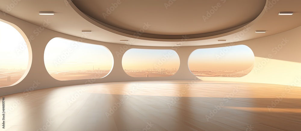 illustration of empty room with spherical interior view. Stock ...