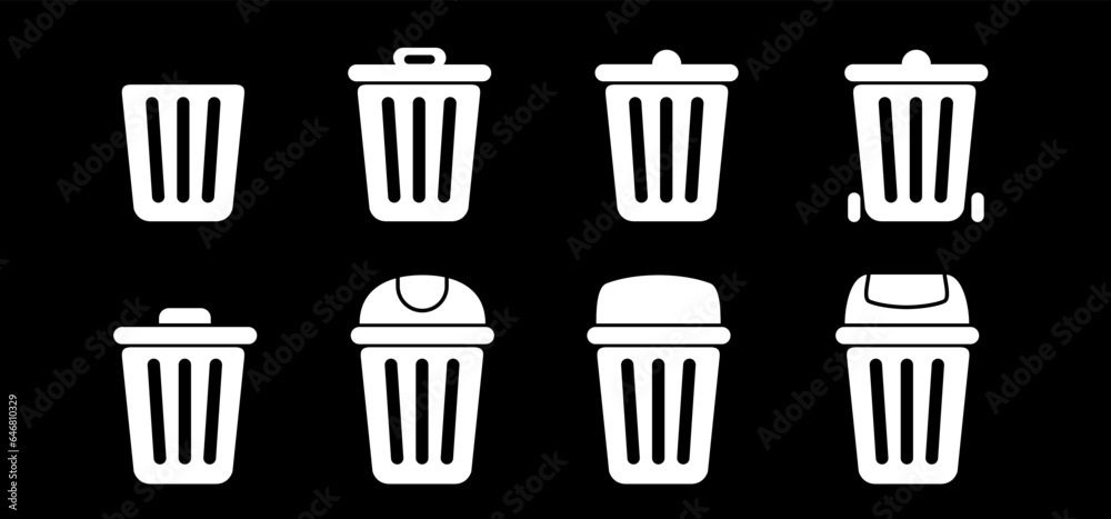 Drawing litter basket or litterbin. Clean up and trashcan, Waste bin ...