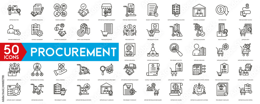procurement icon from management collection. Thin linear procurement ...