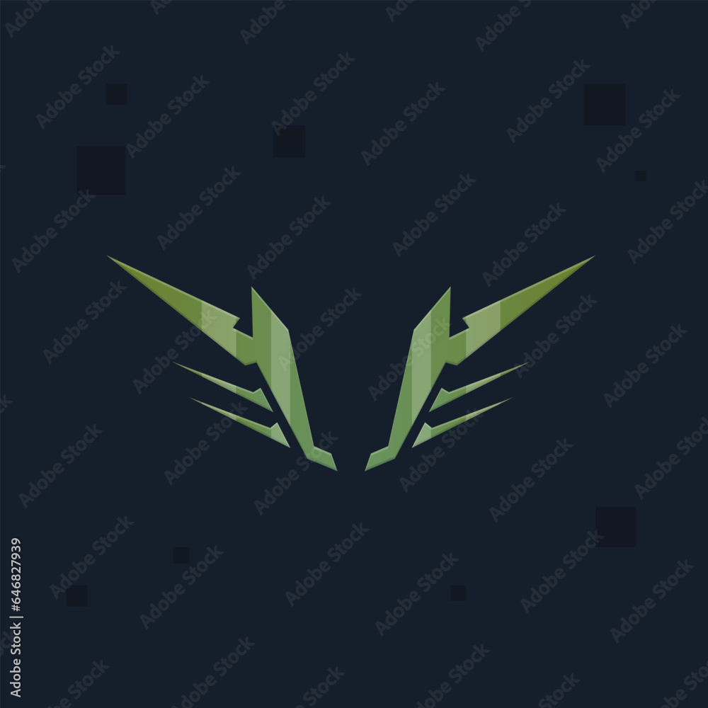 Sci Fi Hud Futuristic Military Logo Metallic Emblem Element Wings ...