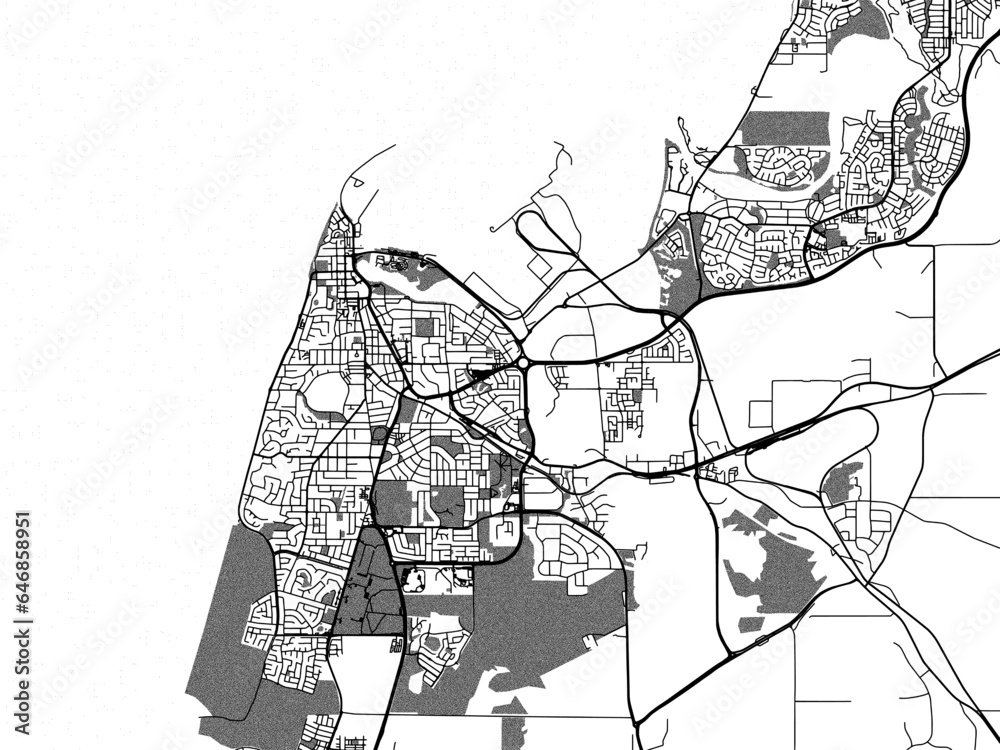 Greyscale vector city map of Bunbury in Australia with with water ...