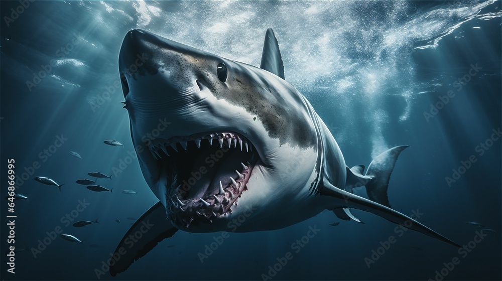 Chilling and dramatically realistic image of a Great White Shark ...