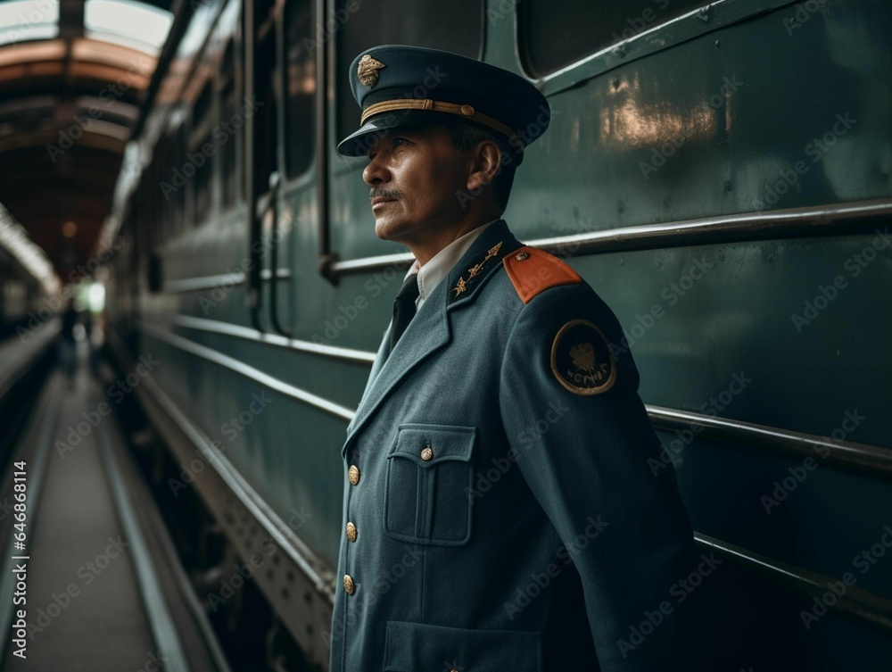 AI generated illustration of a professional man wearing a uniform near ...
