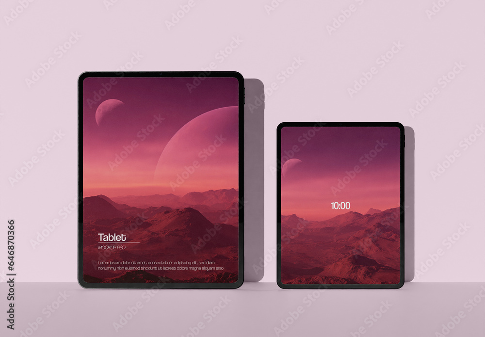 Diferent Size Tablet Mockup Stock Template | Adobe Stock