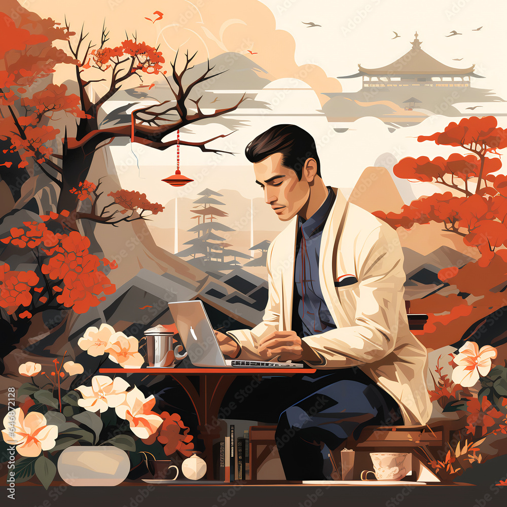 In a beautifully crafted Korean - inspired design, a vector ...