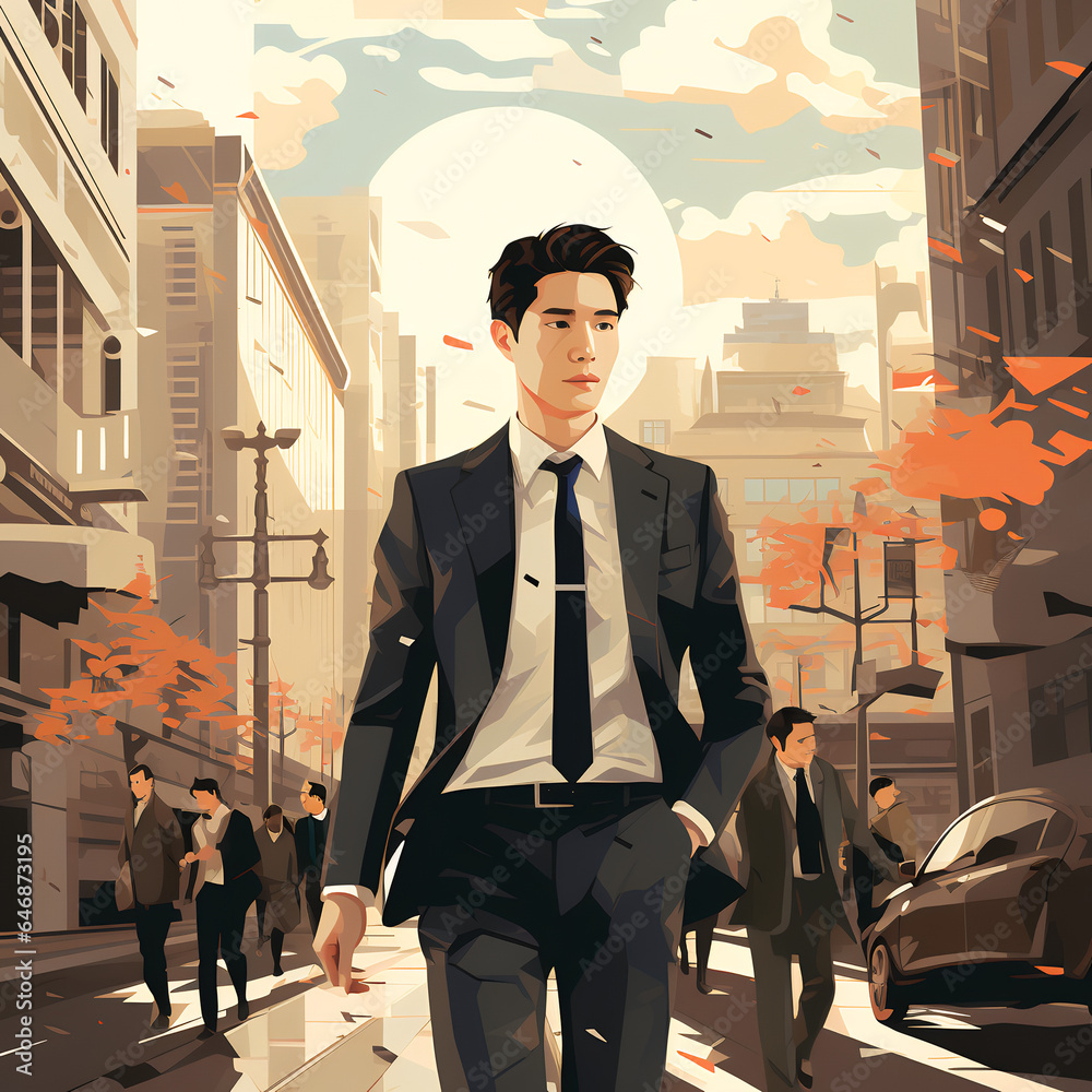 In a sophisticated Korean - inspired design, a vector illustration ...