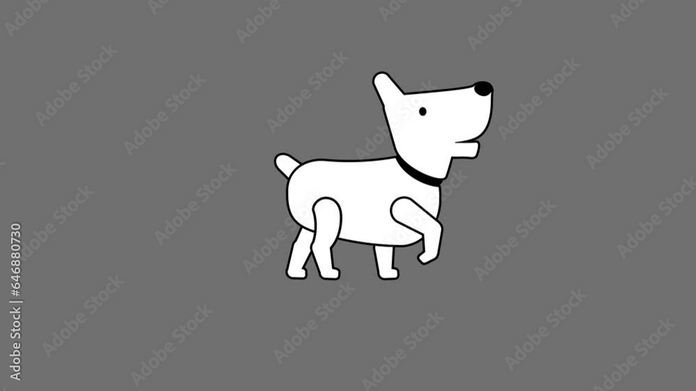 Simple 2D Dog Walk Cycle For infographic Stock Video | Adobe Stock