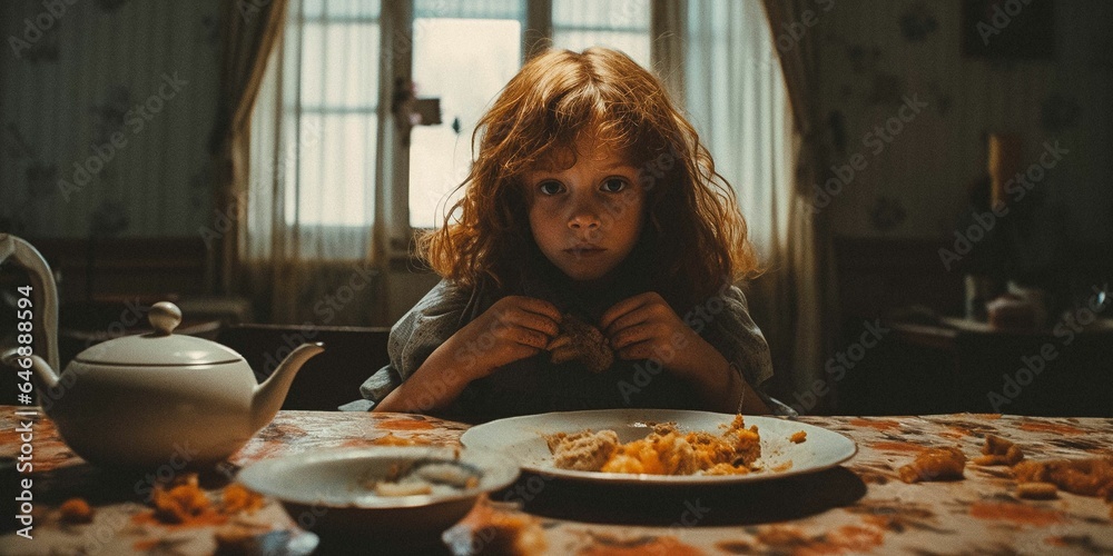 AI generated illustration of a pre-teen girl smiling and looking ...