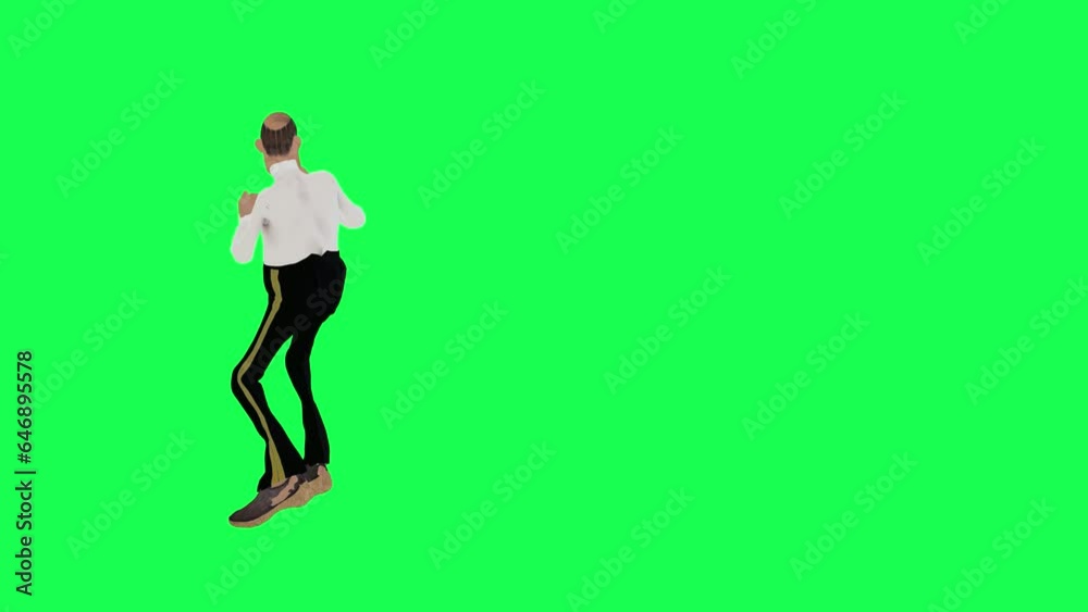 Vidéo Stock tall skinny bald animated 3d man walking while being ...