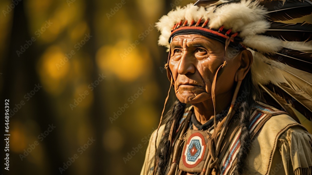 A Portrait of native Indian man wearing old fashioned clothes ready to ...