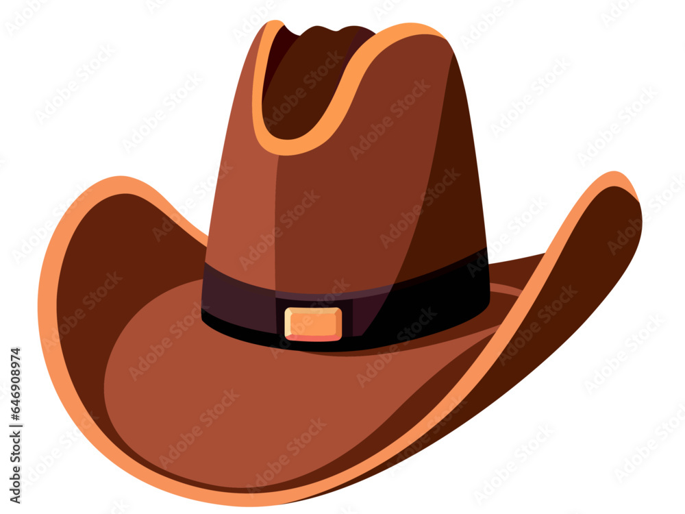 Vetor de Cowboy hat simple style flat vector illustration, Cowboy hat clip art, stetson, ten ...