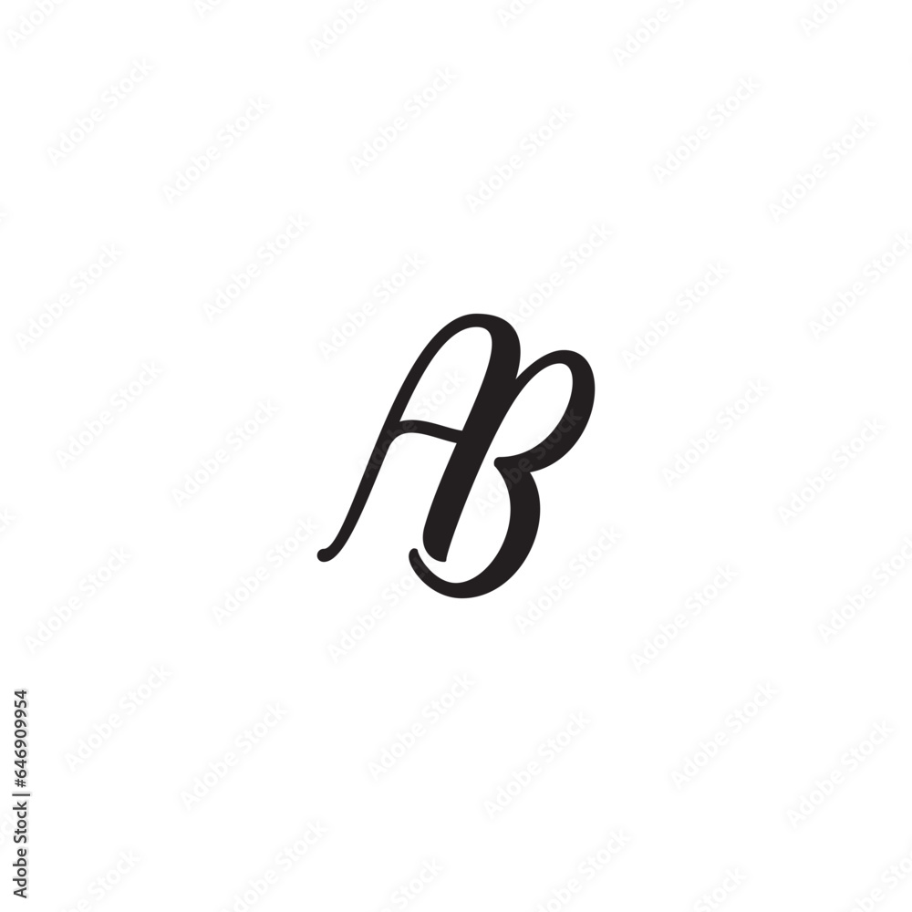 AB initials Handwriting signature logo. AB Hand drawn Calligraphy ...