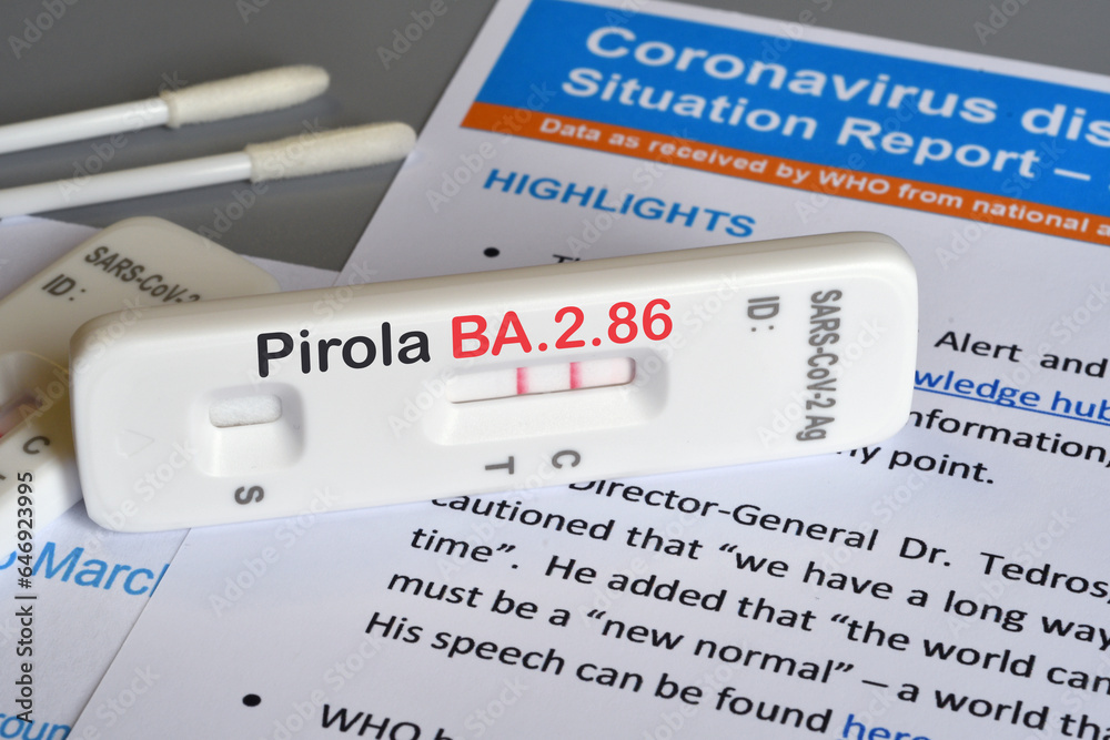 Fototapeta SARS‑CoV‑2 antigen test kit for self testing with positive ...