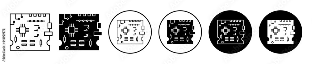 pcb icon. printed circuit board symbol. Electric pc integrated micro ...