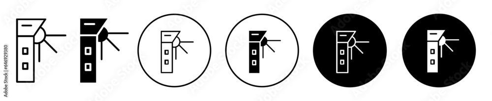 Turnstile icon. Automated one way traffic control baffle gate system ...
