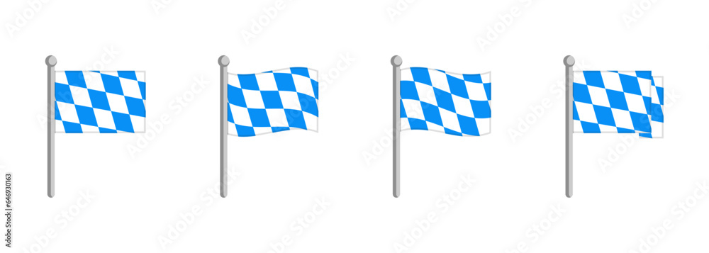Bavaria flag vector set. Bavarian blue and white flag, Oktoberfest ...