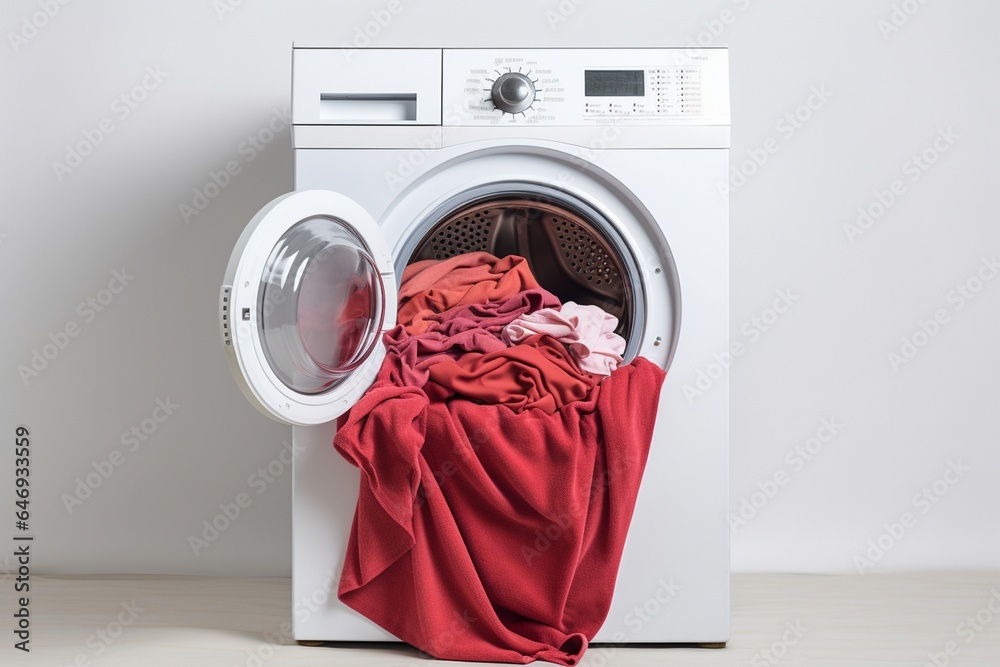 Clothes in a washing machine, Washing clothes using a washing machine ...