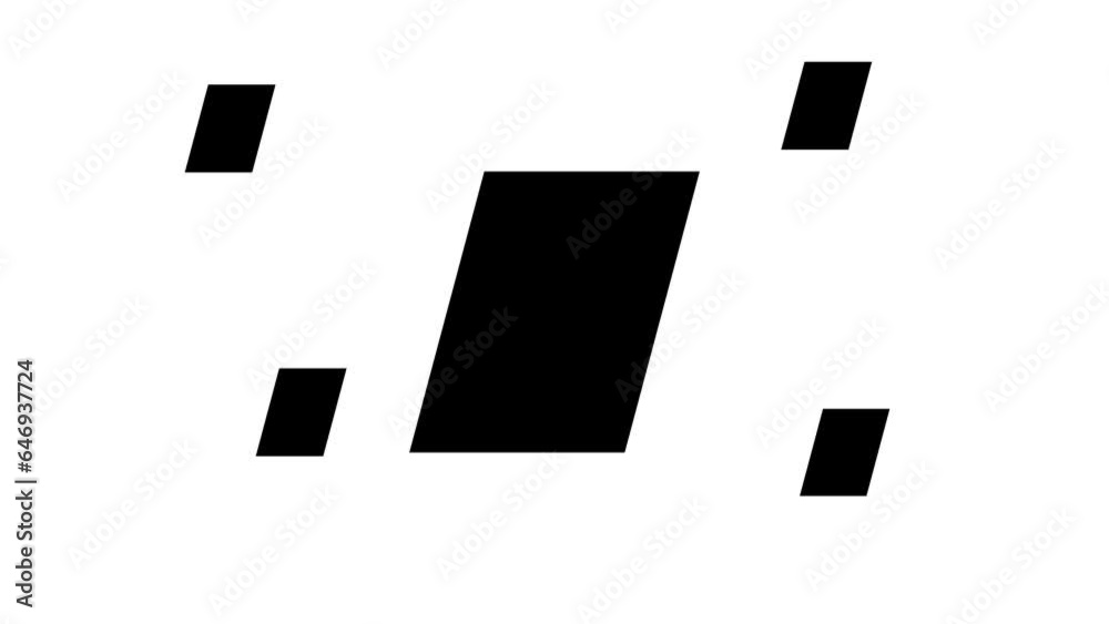 Zoom in and out animation the parallelogram symbol. Large black symbol ...