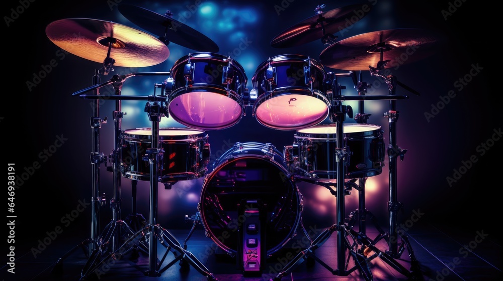 image showing the intricate details of a drum kit, with close-ups of ...