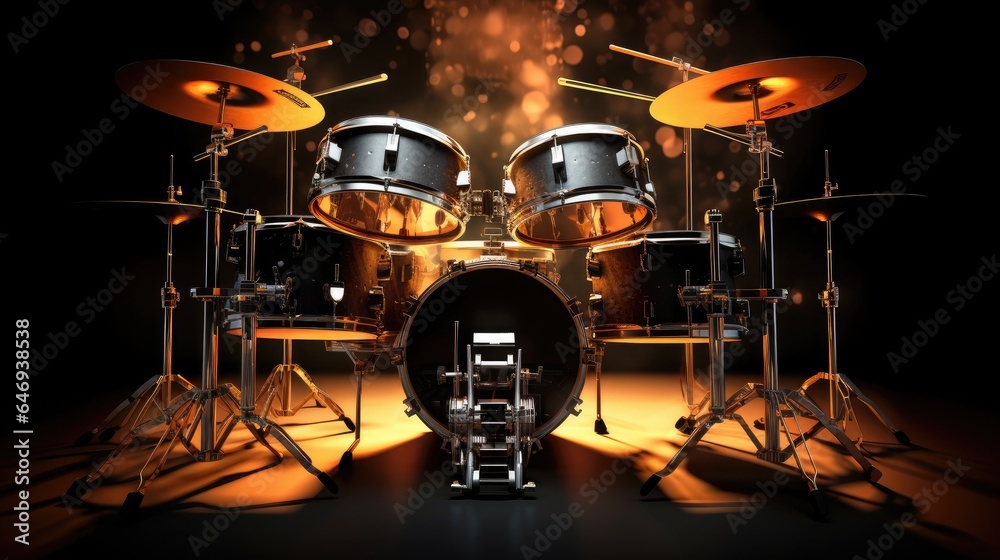 image showing the intricate details of a drum kit, with close-ups of ...