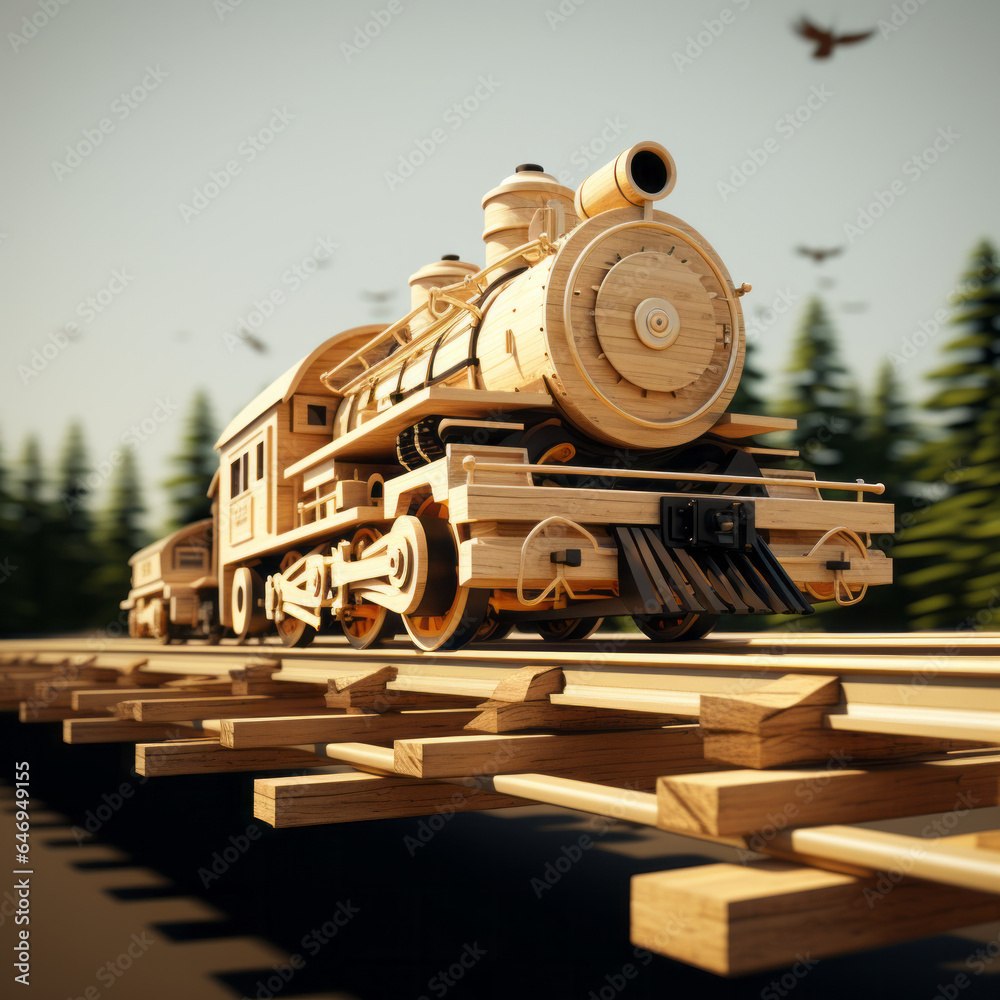 Locomotive rolling stock, railroad crossing, minimalist strokes style ...