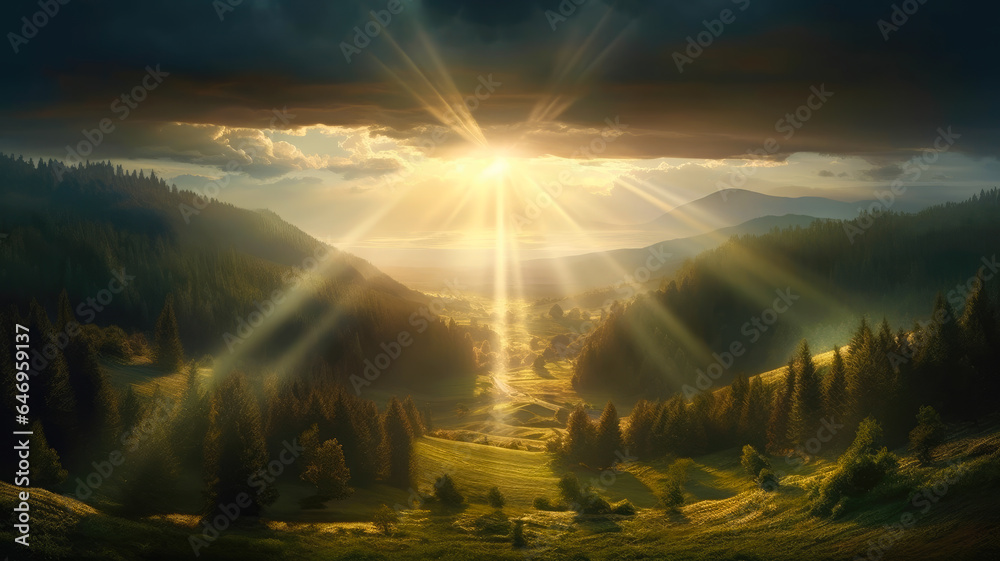 Divine Light Rays: Heavenly Rays of Light Illuminating the Landscape ...