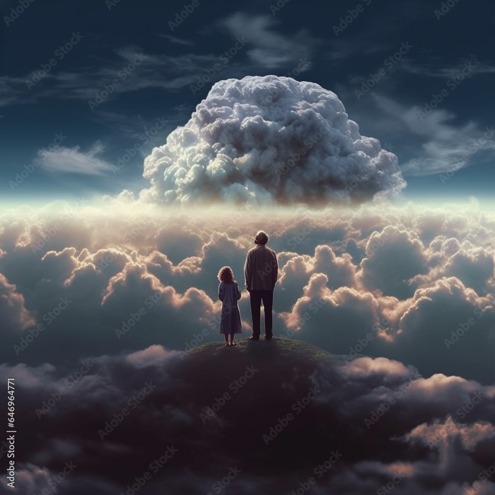 pareja de personas que han trascendido y que se encuentran en el cielo ...