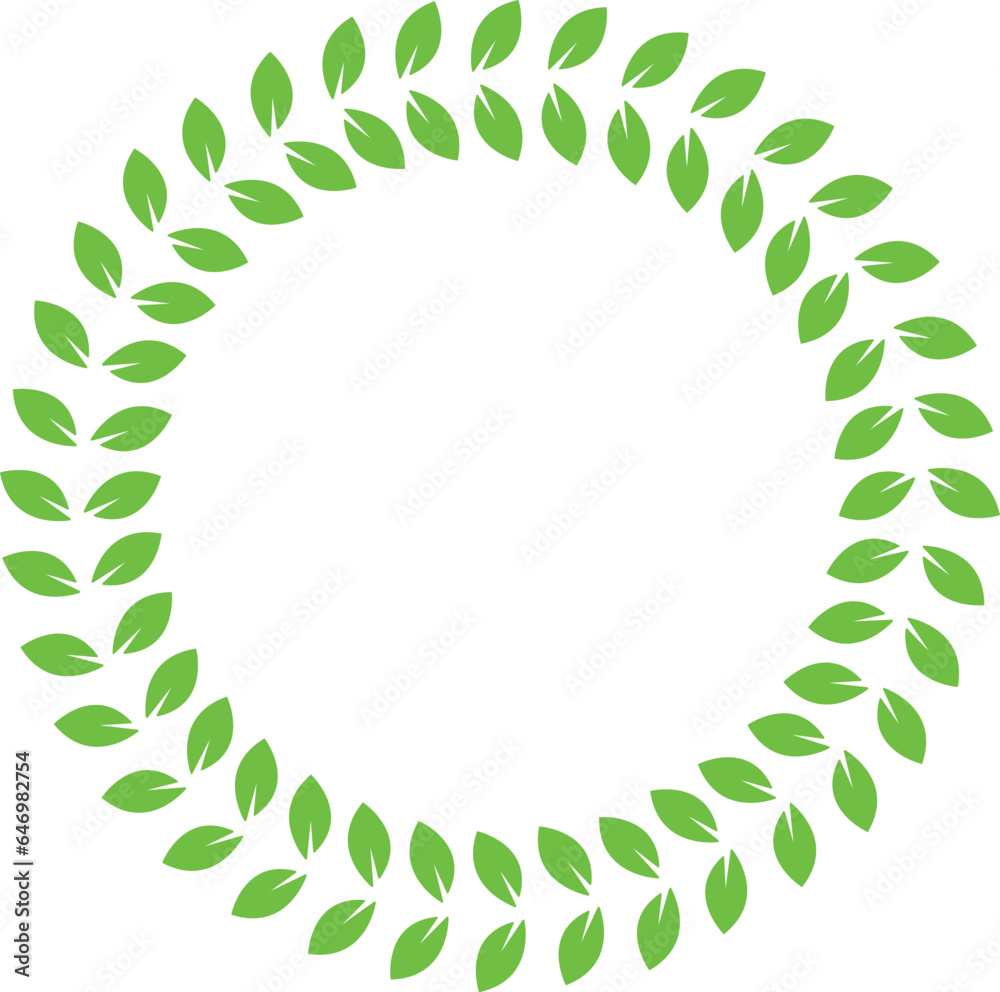 Doodle botanical circle frame icon. isolated on transparent background ...