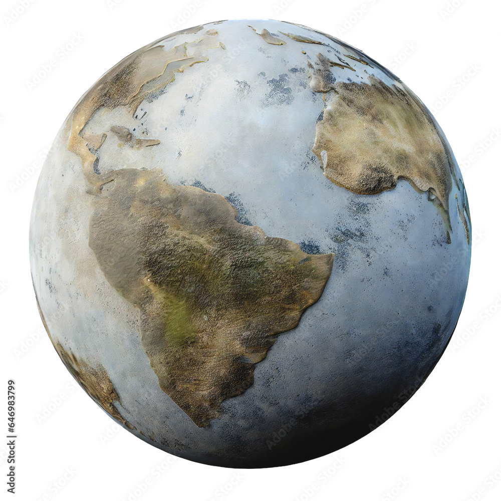 Sandy planet earth isolated on white background Stock Illustration ...