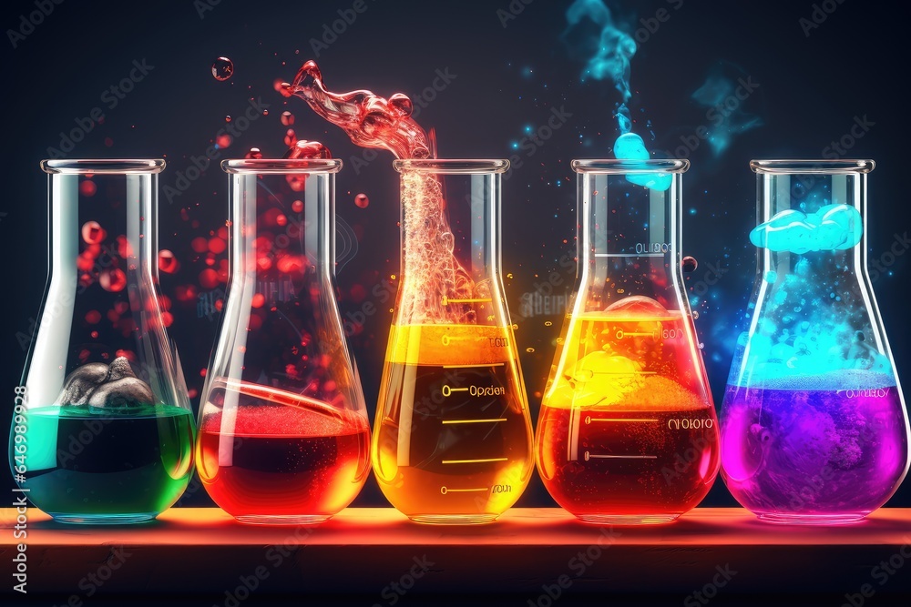 Some medicinal chemical reagent bottles are arranged together, AI ...