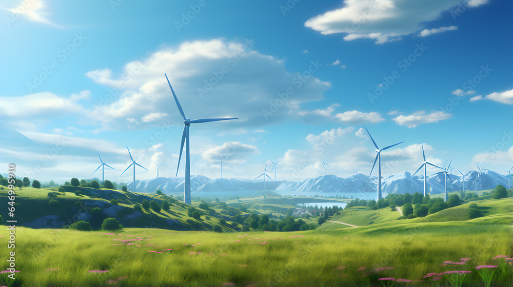 Wind turbines, Renewable energy, Clean energy - High Resolution Stock ...