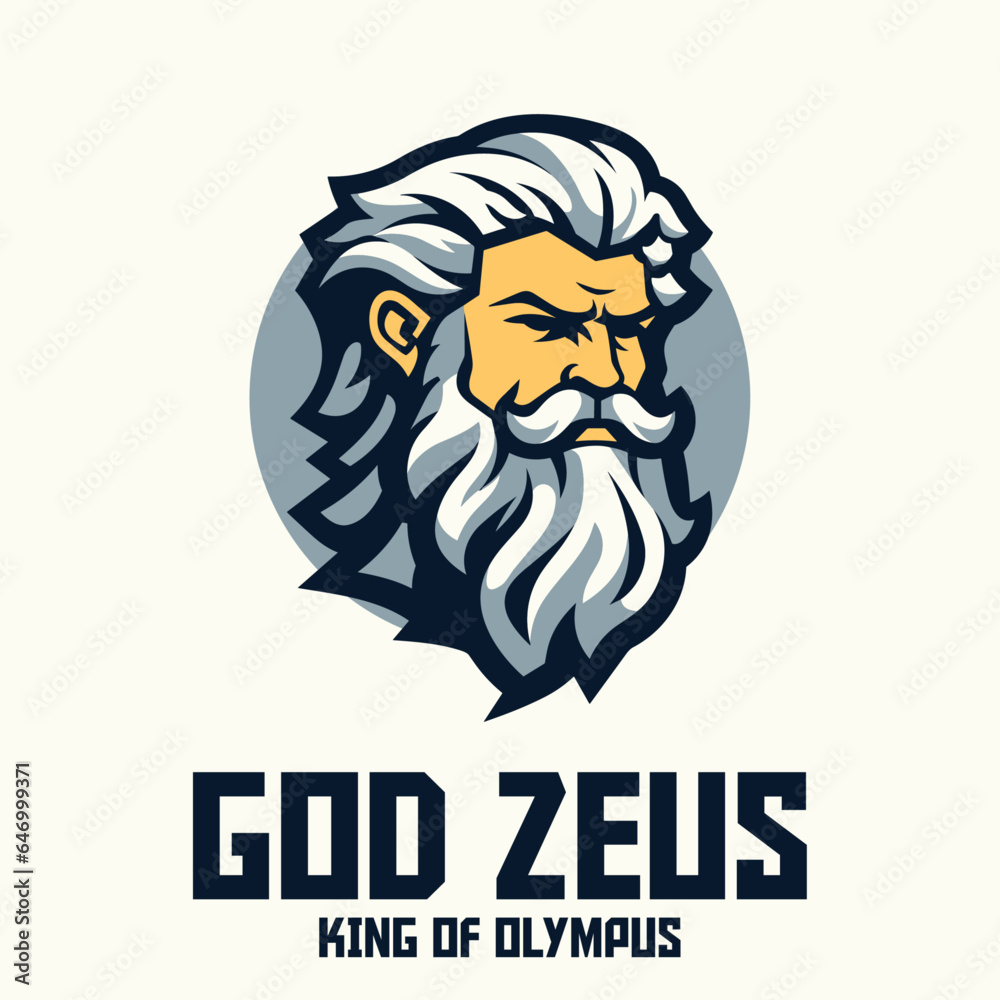 Zeus Icon Badge Emblem: An emblem or badge featuring an icon of Zeus ...