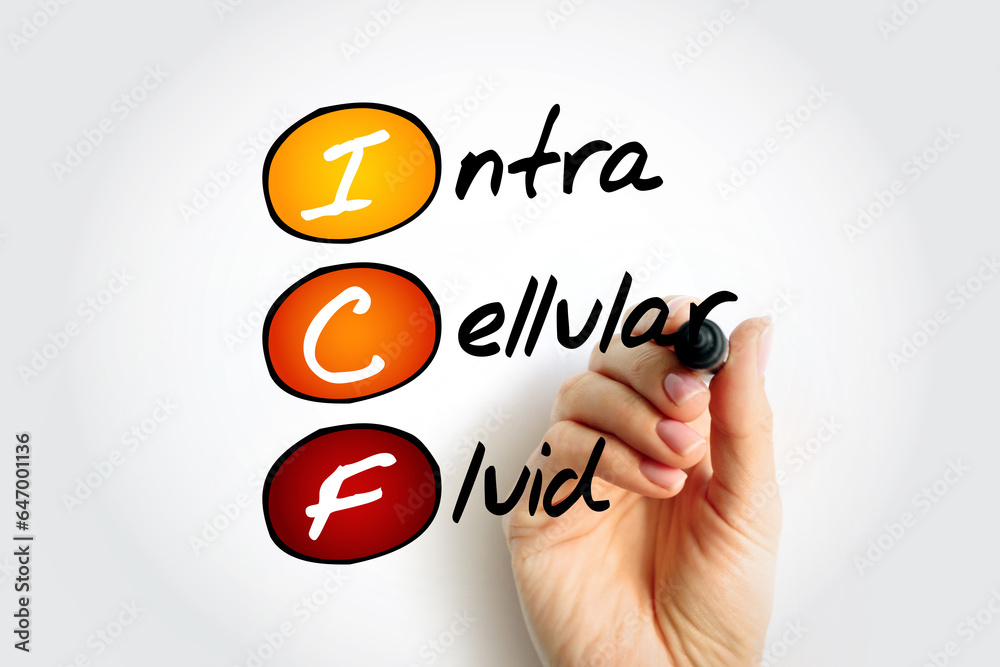 ICF - intracellular fluid acronym, medical concept background Stock ...