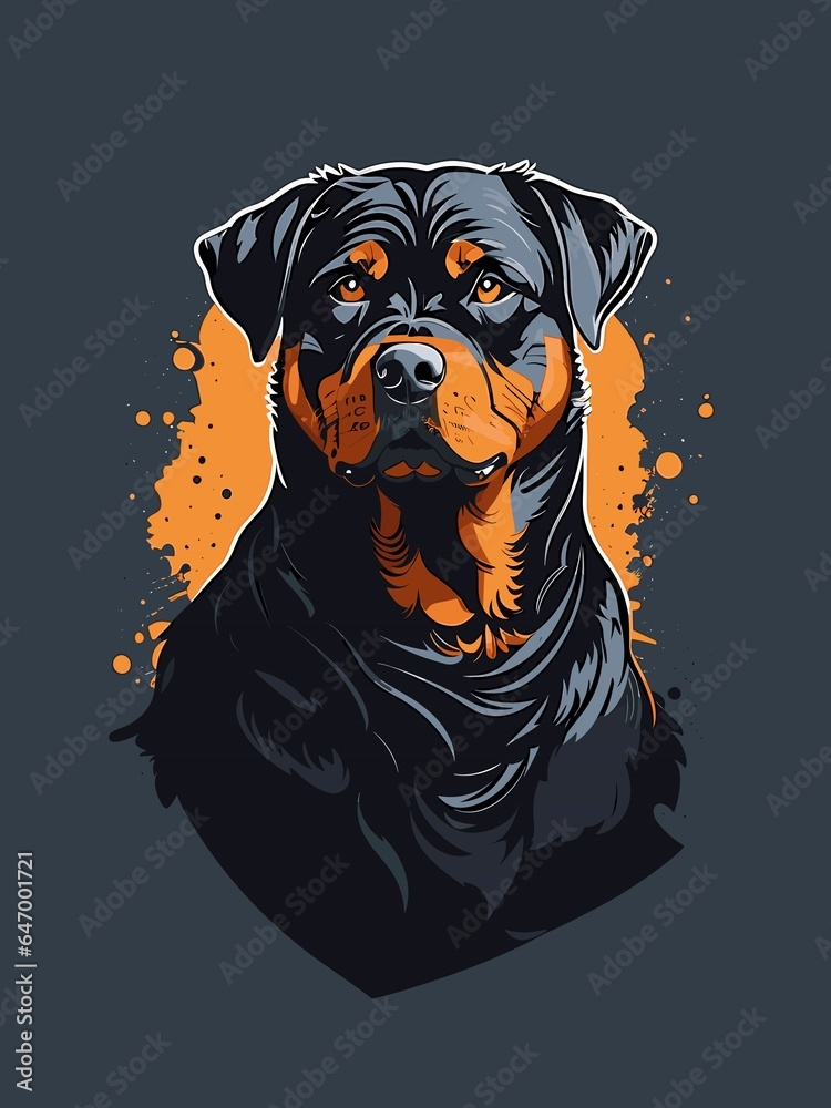 Rottweiler vector illustration of dog in the color of the breed of ...