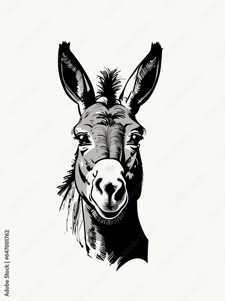 cute donkey head. vector illustration Stock Illustration | Adobe Stock