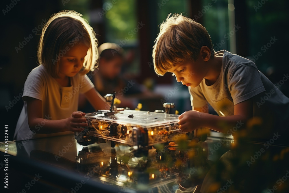 Kids collaborate to build a small solar-powered car, learning about ...