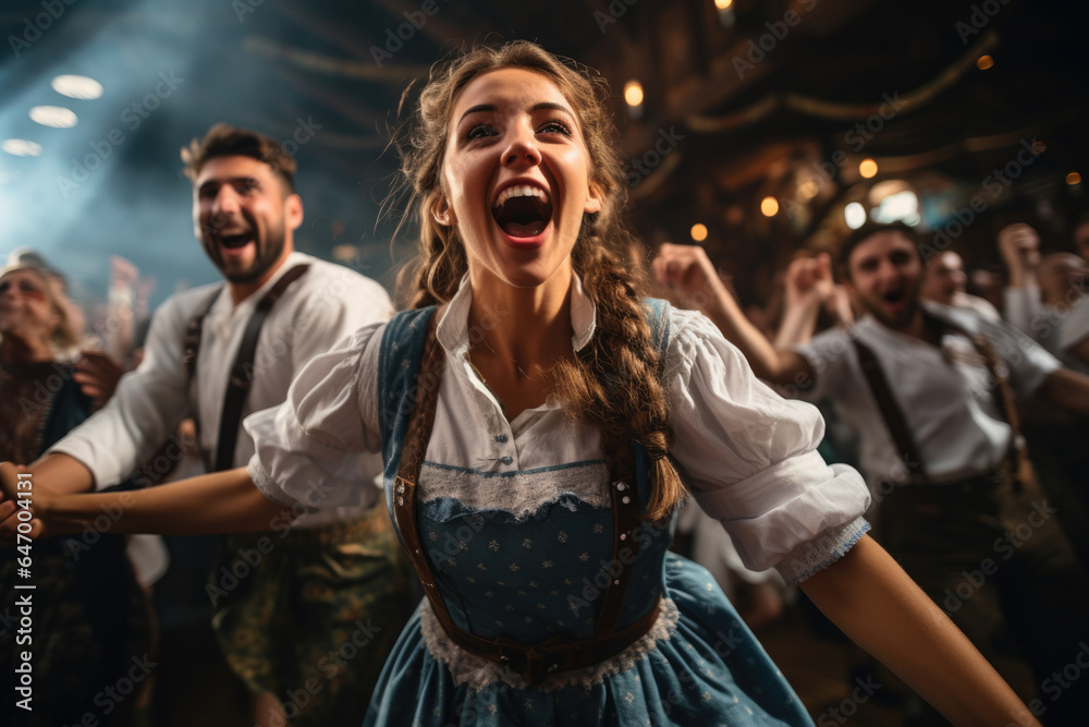 Energetic dancers showcasing their intricate Bavarian dance moves ...
