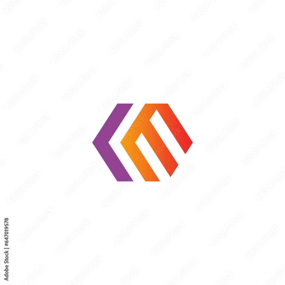 Abstract shape line colored logo vector image Stock Vector | Adobe Stock