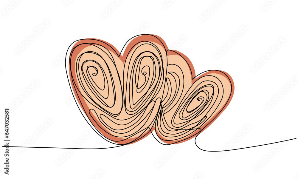 Palmier in continuous one line art style. Café, bakery, restaurant logo ...
