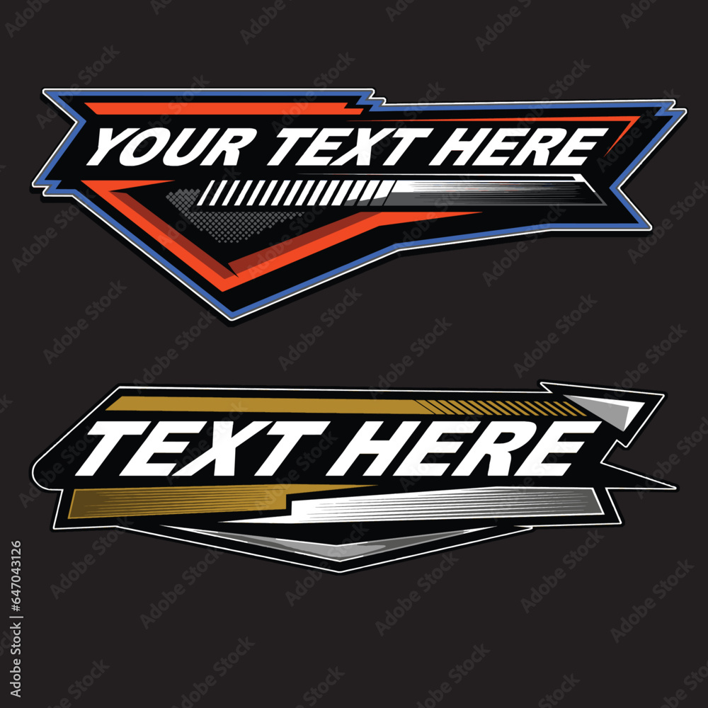 racing logo isolated in black background for business elements, screen ...