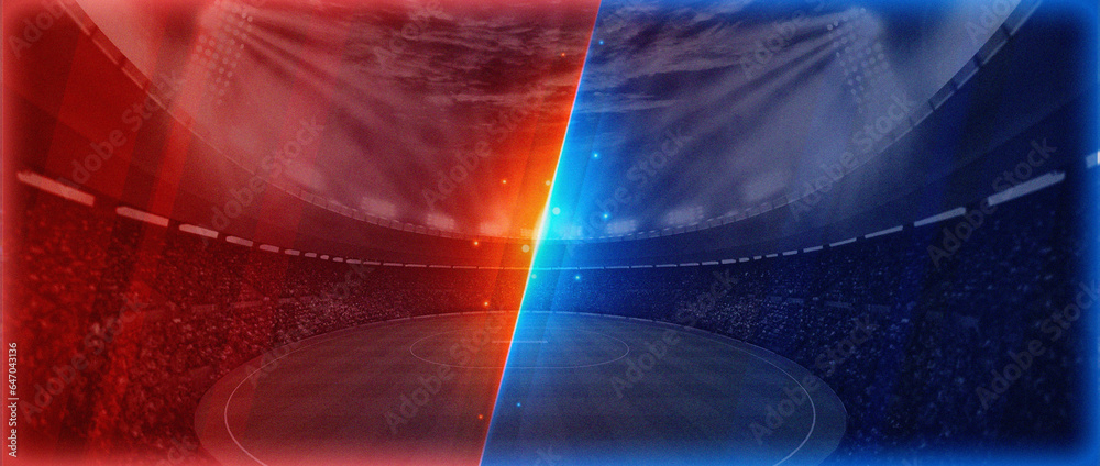 Grand stadium match grass field. Illustration Team 1 Versus Team 2 ...