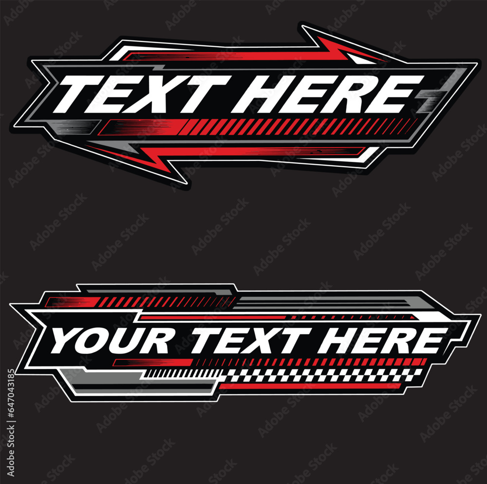 racing logo isolated in black background for business elements, screen ...