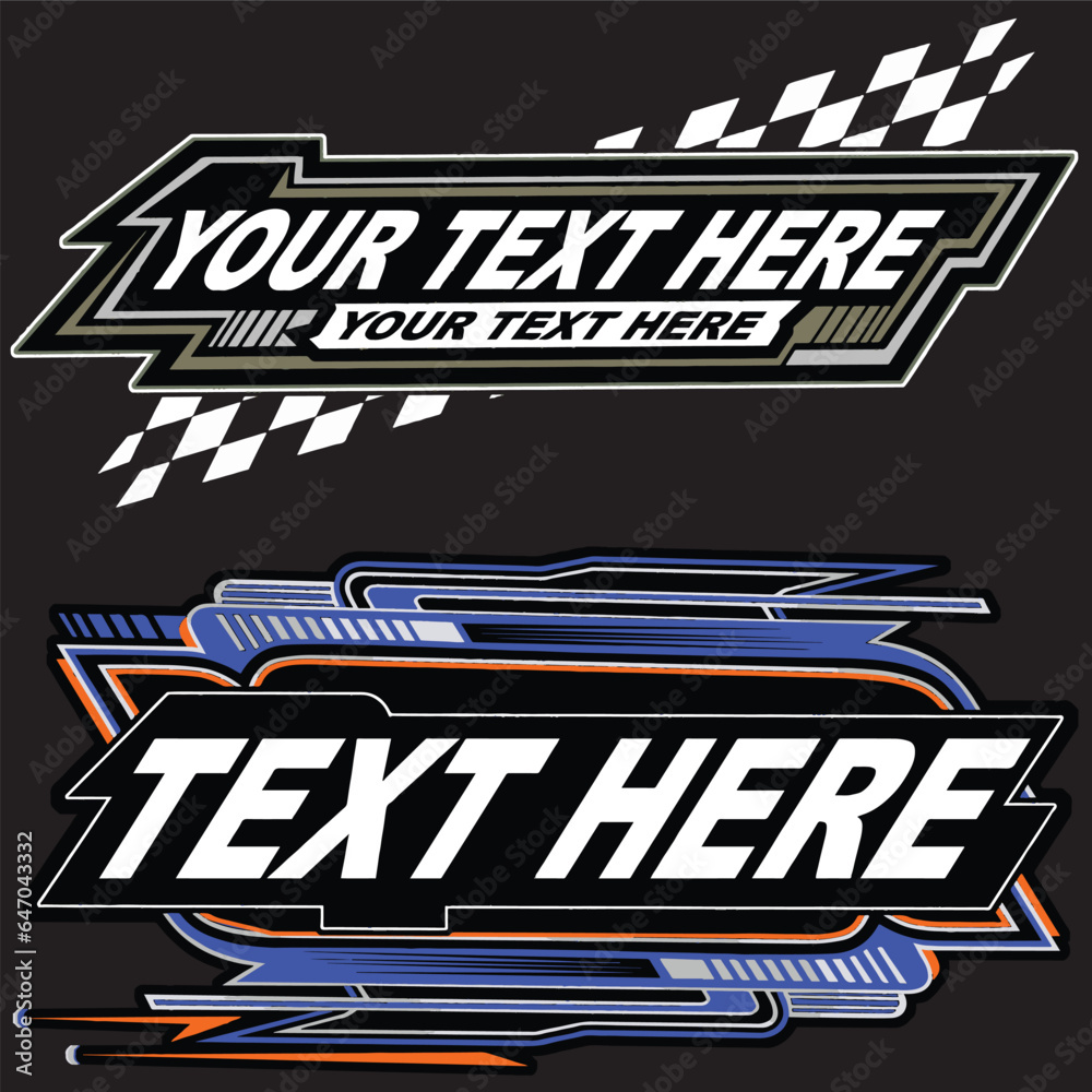 racing logo isolated in black background for business elements, screen ...